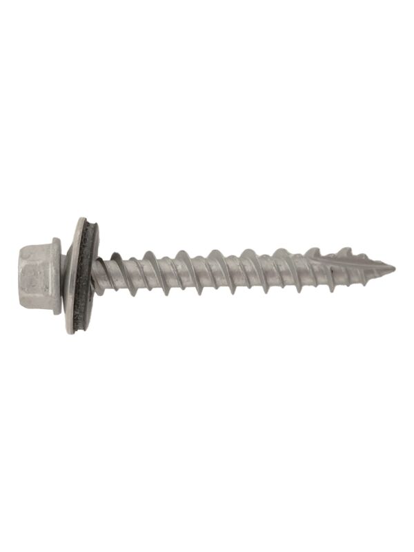10-14 x 1-1/2 Hex Pole Gripper Screw Coated w/ Stainless EPDM Bonded ...