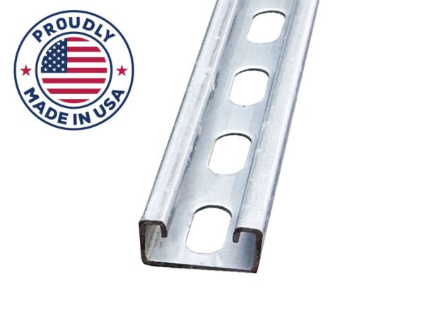 3-1/4 x 20ft Strut Channel Pre-Galvanized 12ga Short Slot, Domestic ...