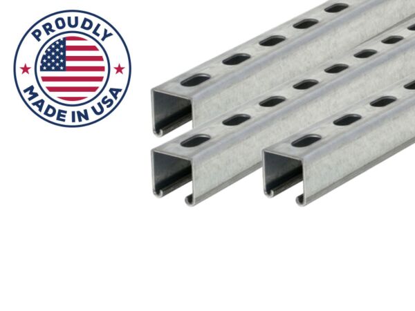 1-5/8 x 10ft Strut Channel Hot Dip Galvanized 12ga Short Slot, Domestic ...